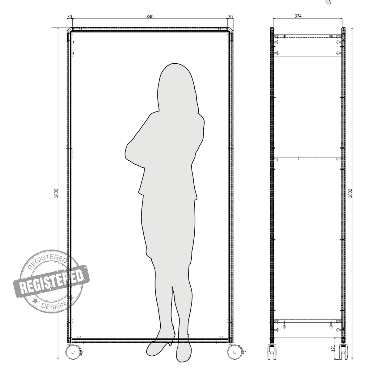 Huddle Double Whiteboard Mobile – Glassboards Online